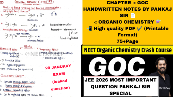 GOC Handwritten Notes by Pankaj Sir | General Organic Chemistry NEET 2026
