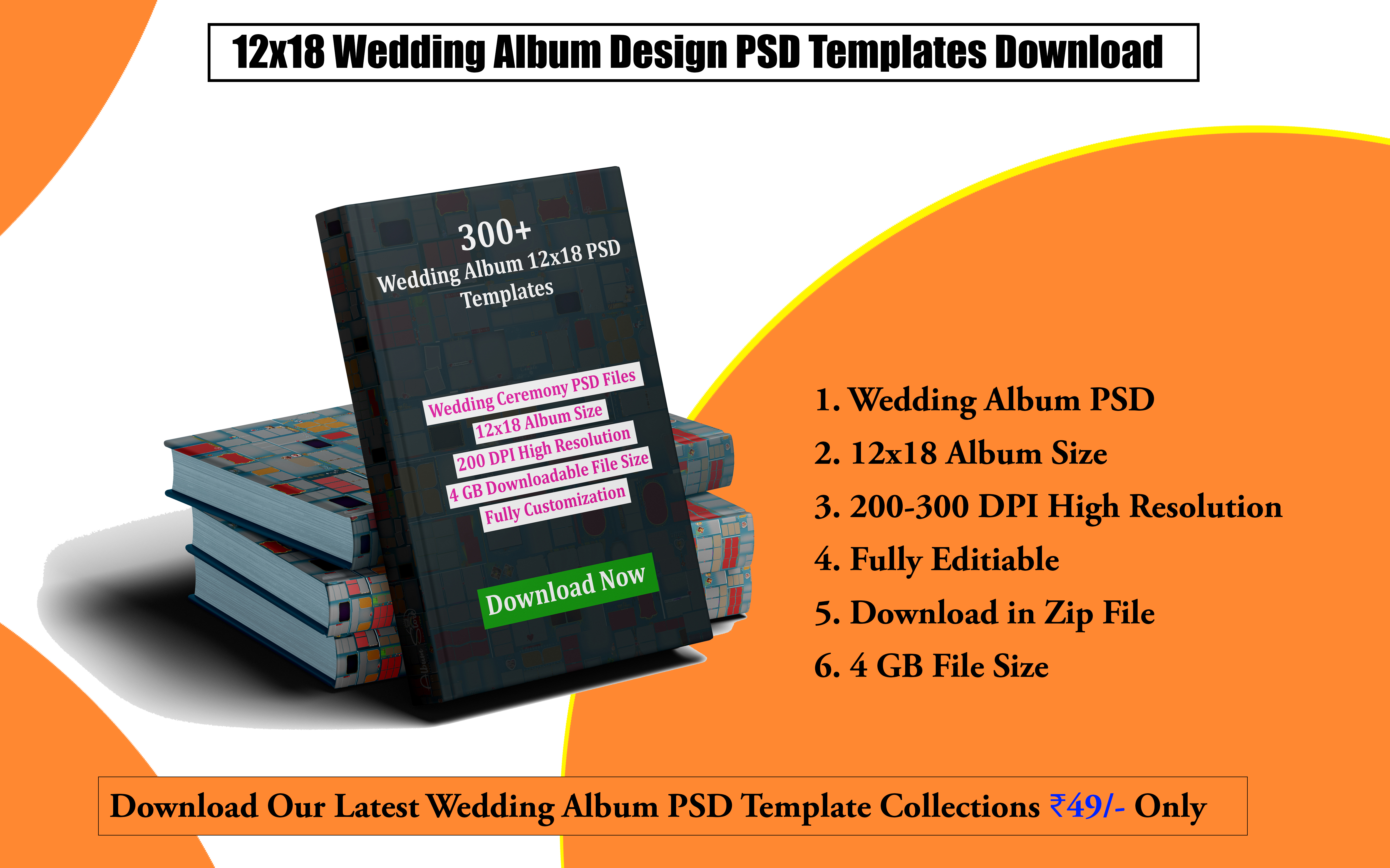 12x18 Wedding Album Design PSD Templates Download