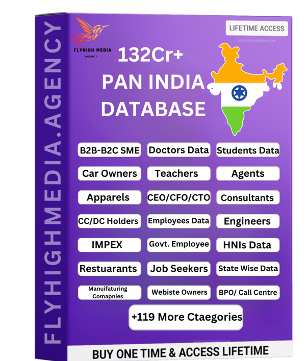 Pan India Database of 132Cr+ Indian Customers
