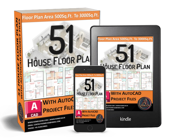 51 House Floor Plan with AutoCAD Project Files