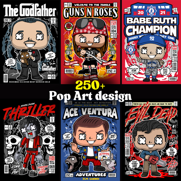 250+ Pop Art Design Bundle
