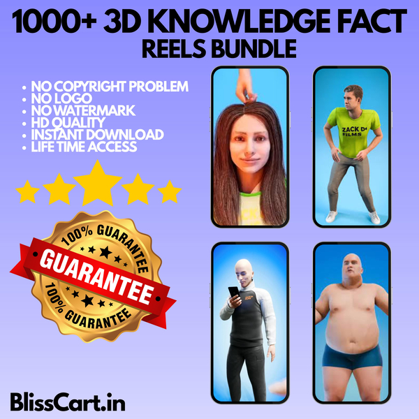 1000+ 3D KNOWLEDGE FACTS REELS BUNDLE