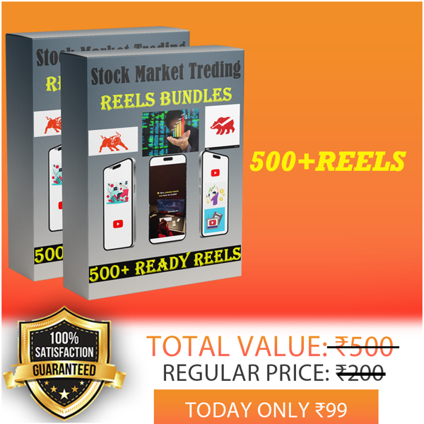 Get 500+ Ready-Made Stock Market / Trading Reels Bundle.
