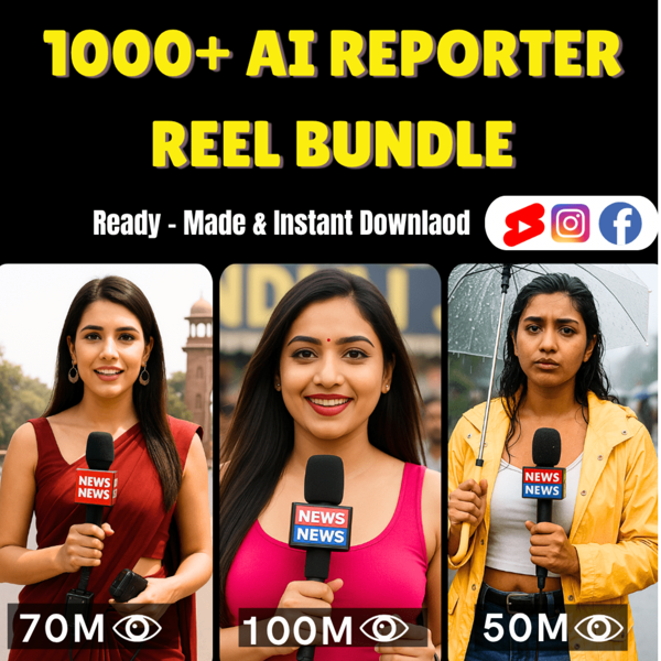 1000+ AI Reporter Vlog Reels Bundle