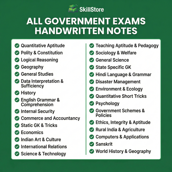 All Government Exams Handwritten Notes